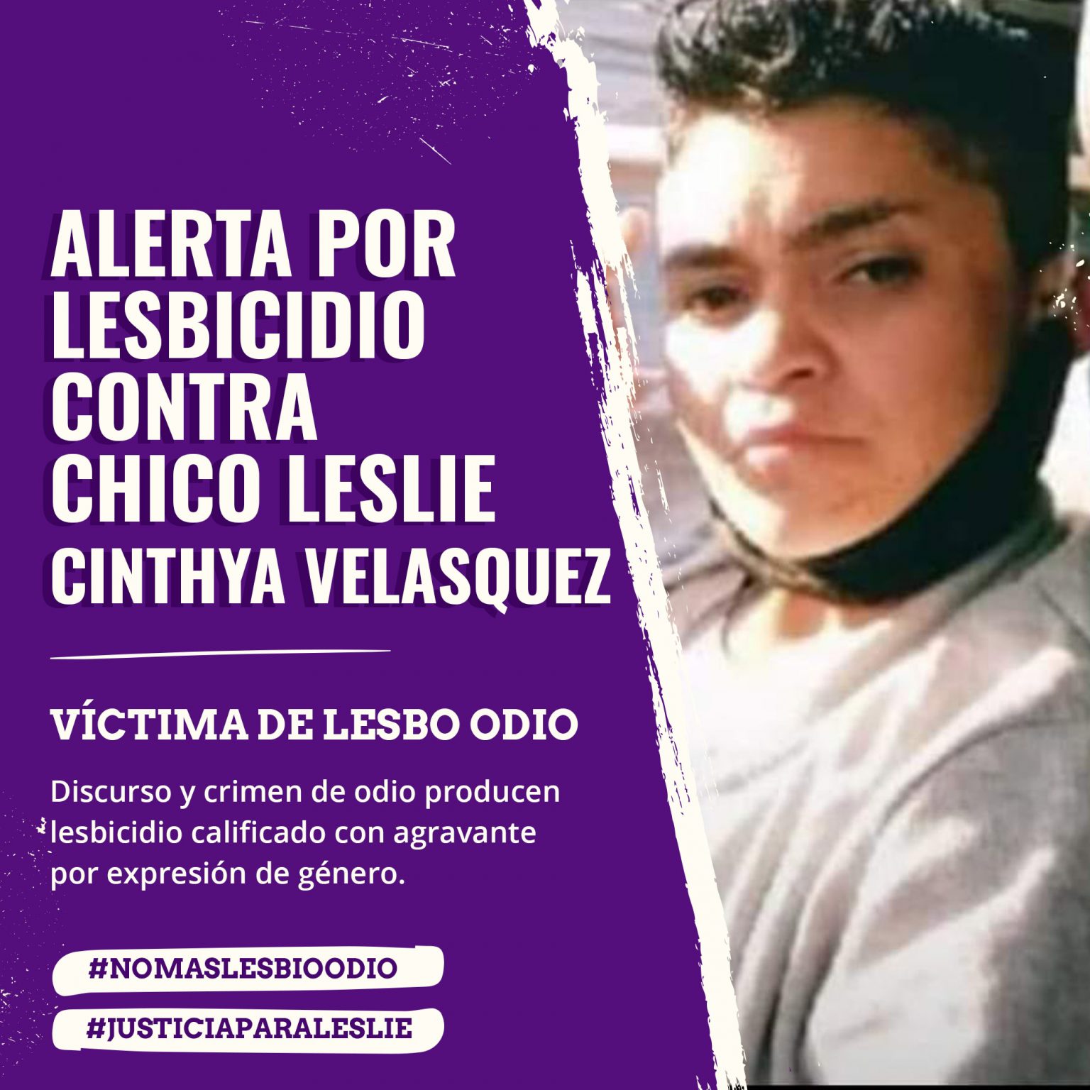 Declaración pública por lesbicidio de Leslie Velásquez: #JusticiaParaLeslie